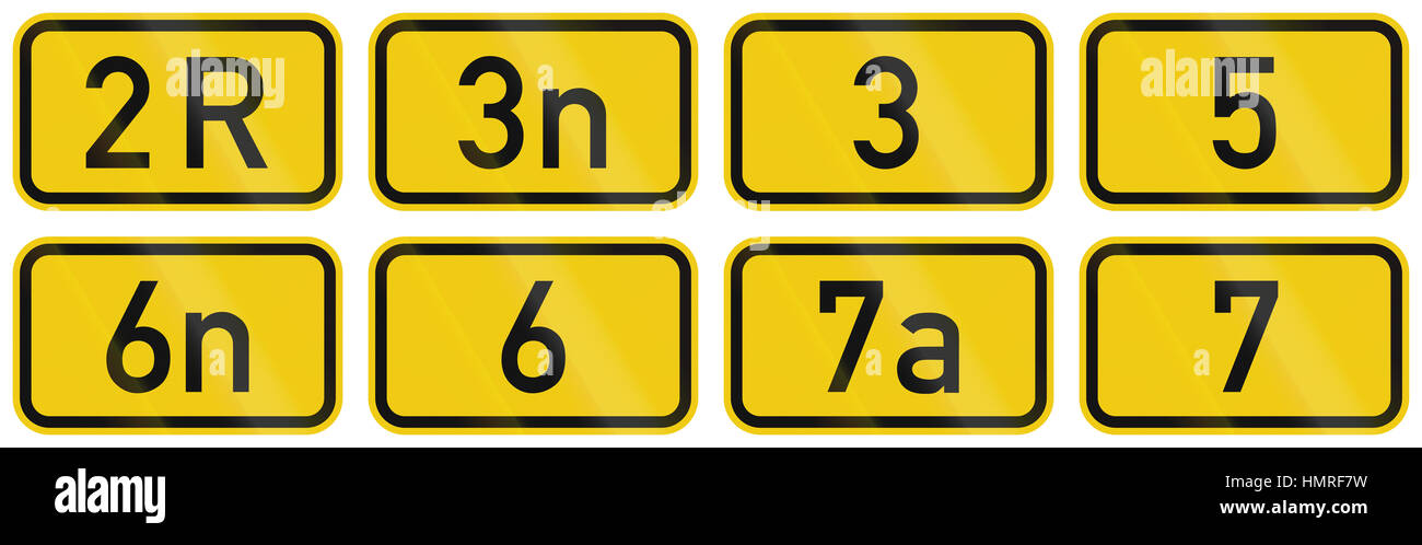 Collection of Numbered highway shields of German Bundesstrassen ...