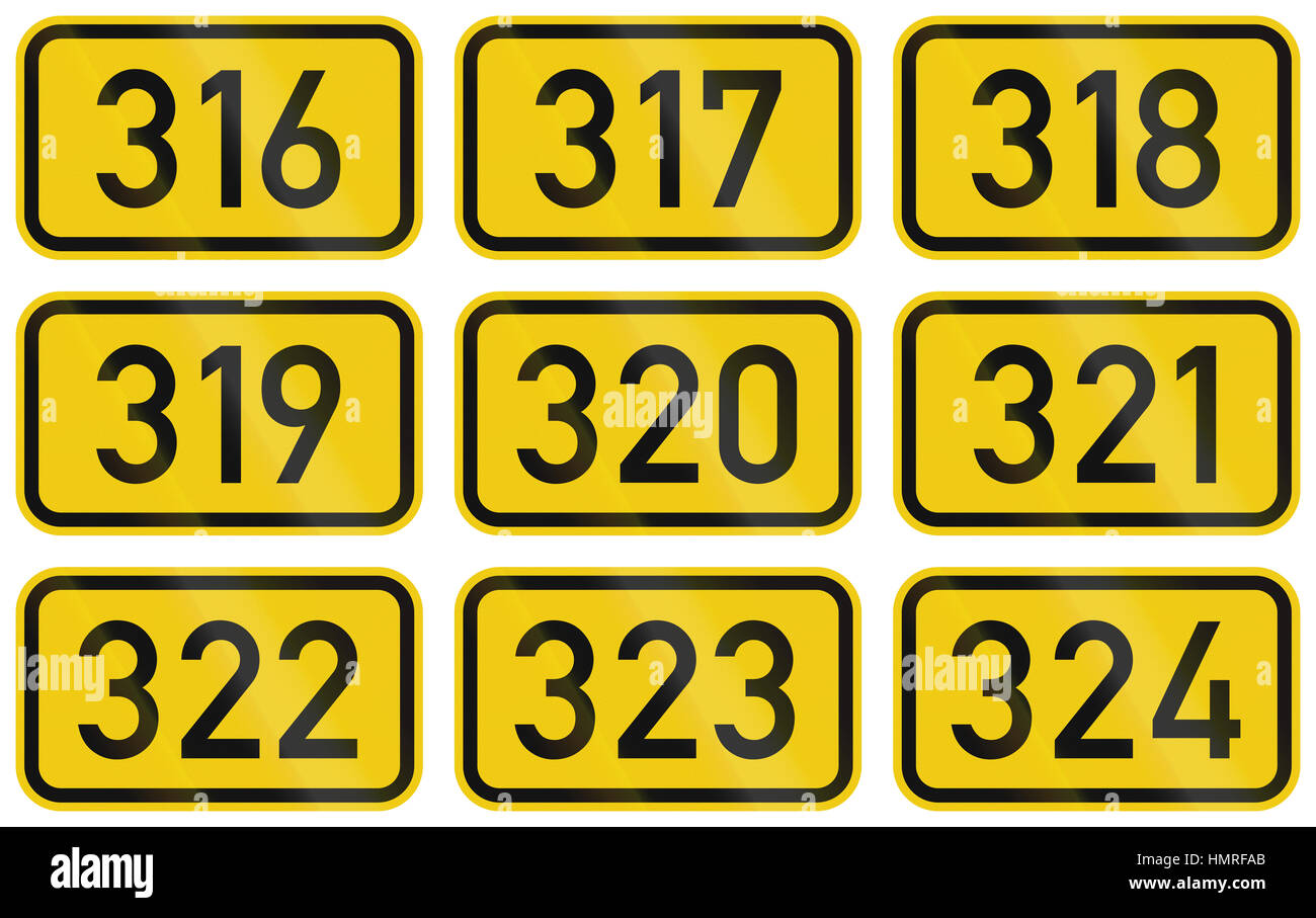 Collection of Numbered highway shields of German Bundesstrassen ...