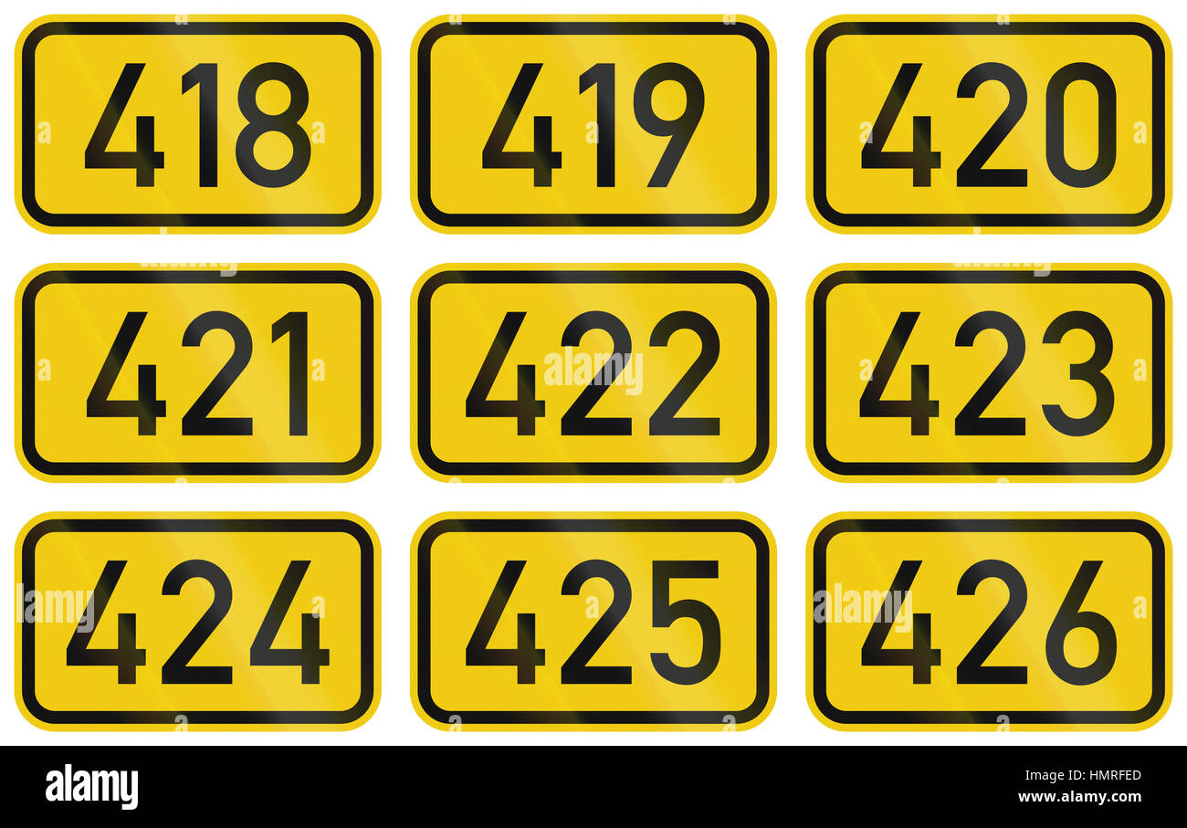 Collection of Numbered highway shields of German Bundesstrassen ...
