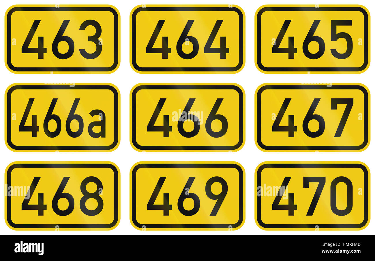 Collection of Numbered highway shields of German Bundesstrassen ...