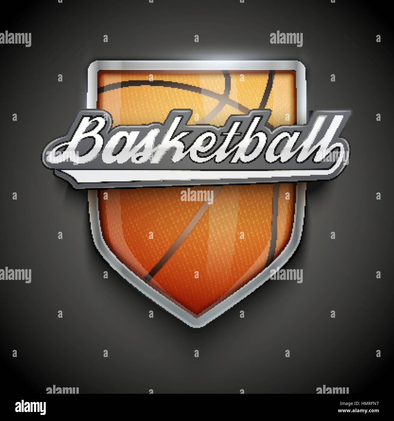 Premium symbol of Basketball label and emblem. Shield with basketball ...