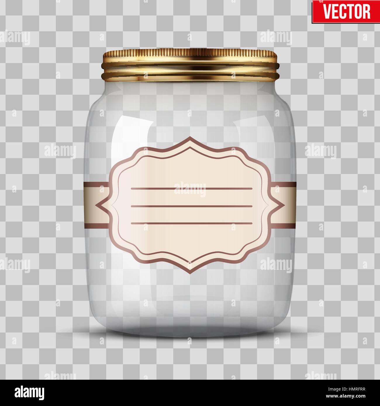 Glass Jar for canning and preserving with sticker label. Vector ...