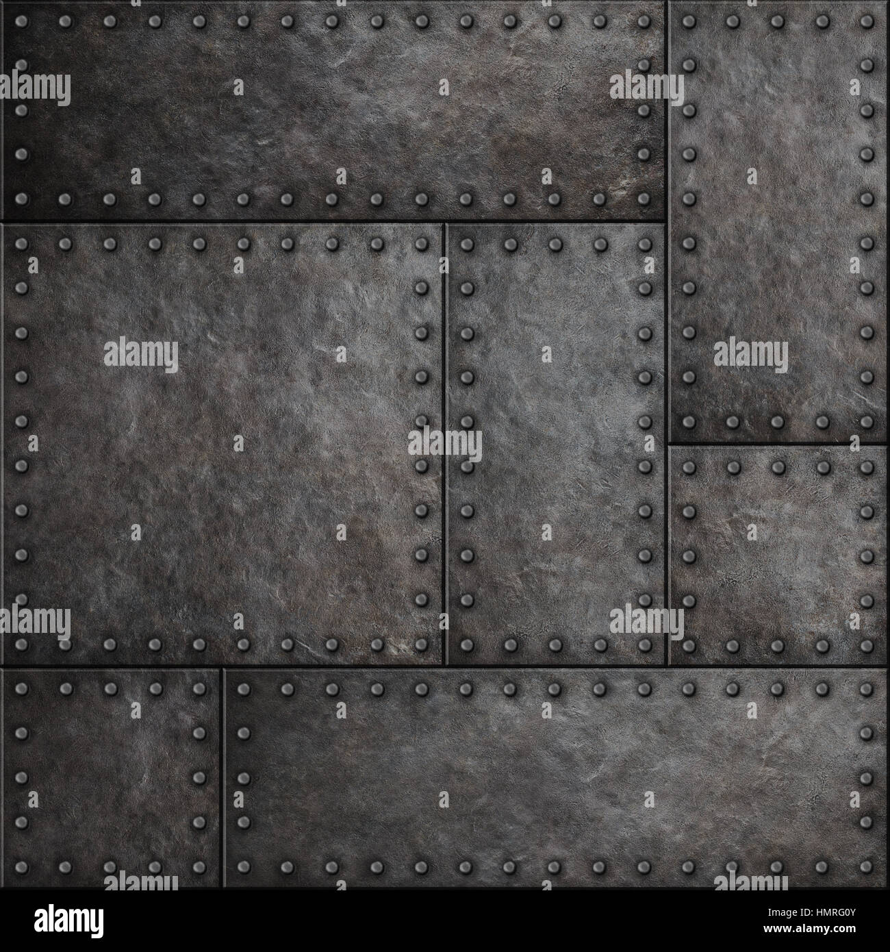 Dark stained metal plates with rivets seamless background Stock Photo ...