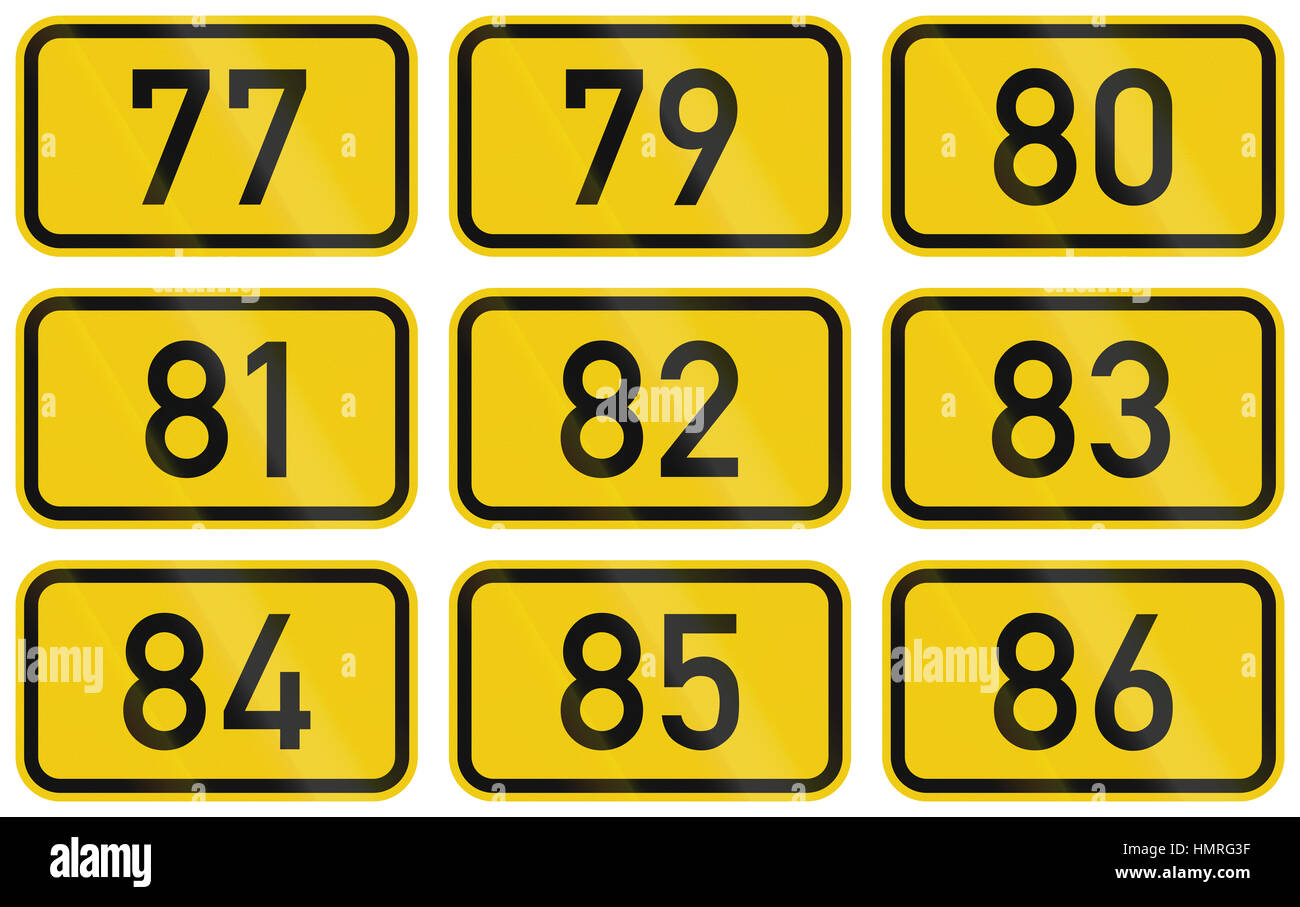 Collection of Numbered highway shields of German Bundesstrassen ...