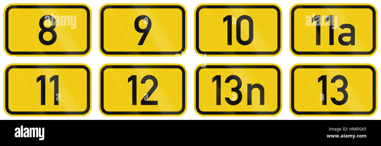 Collection of Numbered highway shields of German Bundesstrassen ...