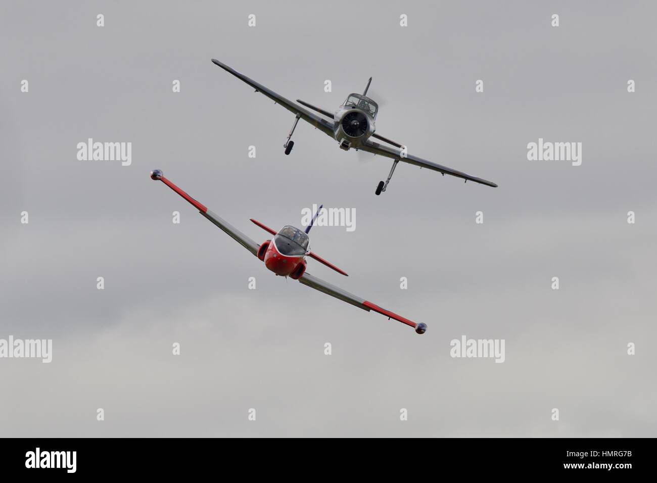 Percival provost flying above a BAC Jet Provost at Shulleworth ...