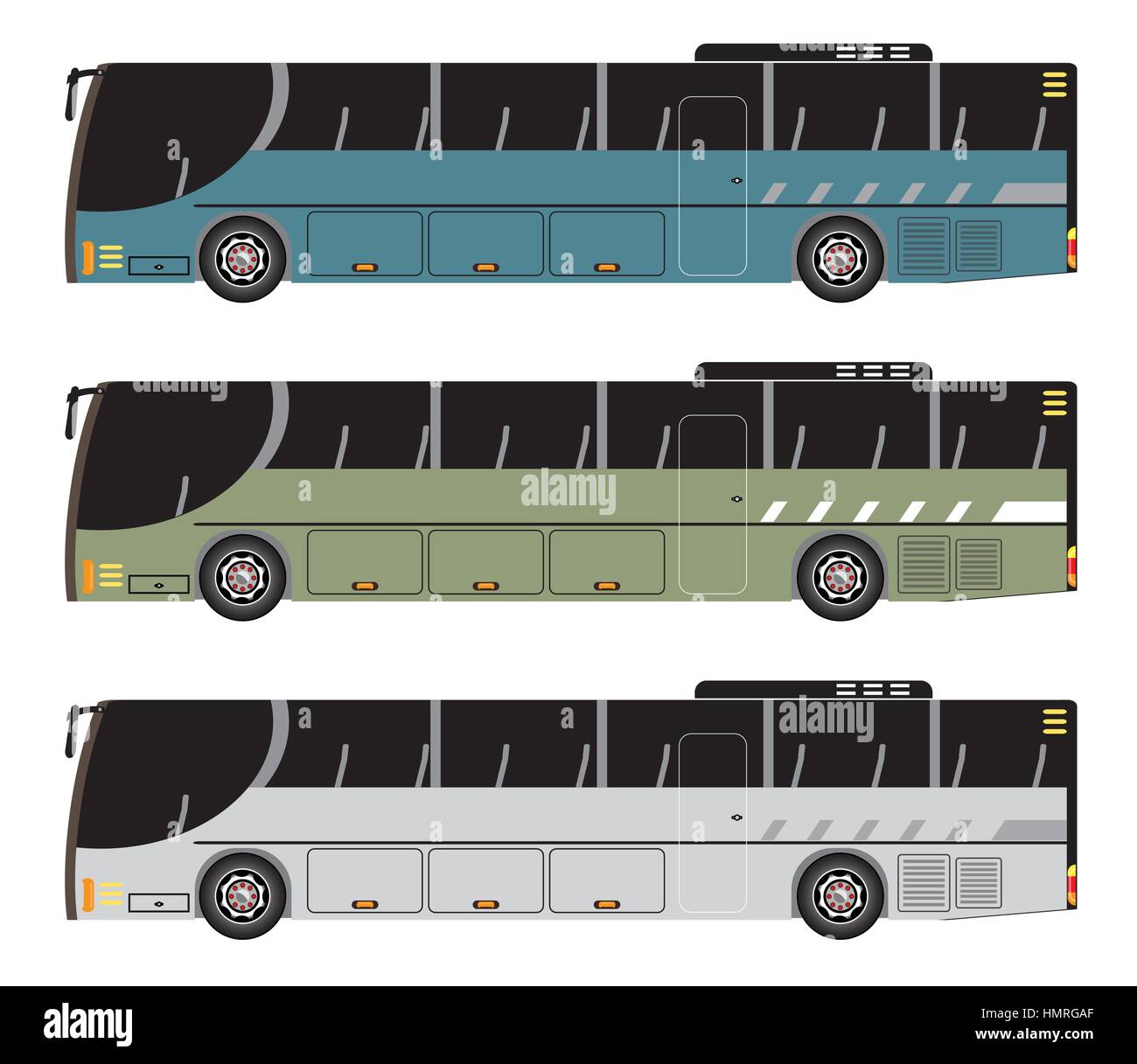 Set of City Bus vector isolated on white background Stock Vector Image ...