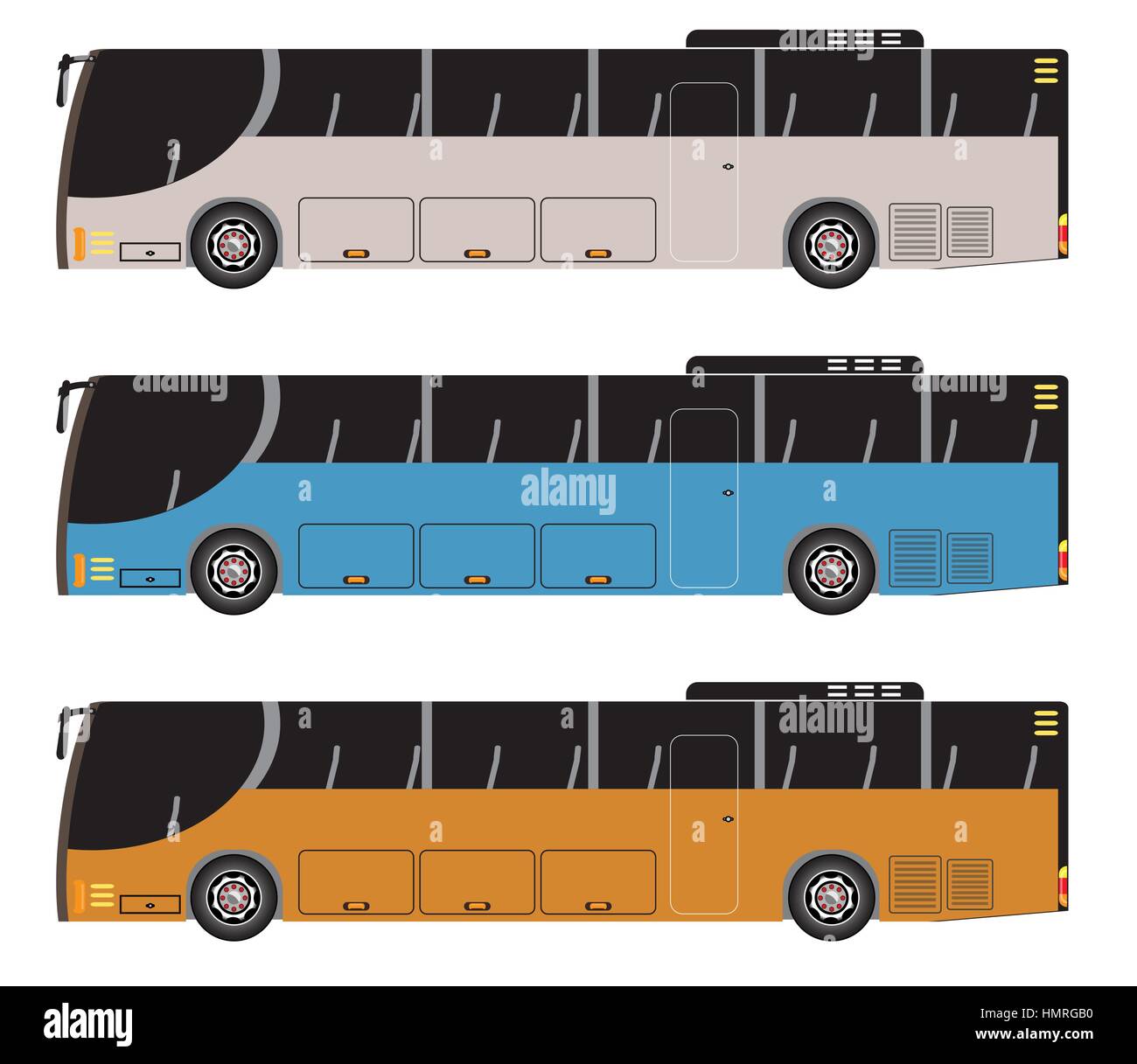 Set of City Bus vector isolated on white background Stock Vector Image ...