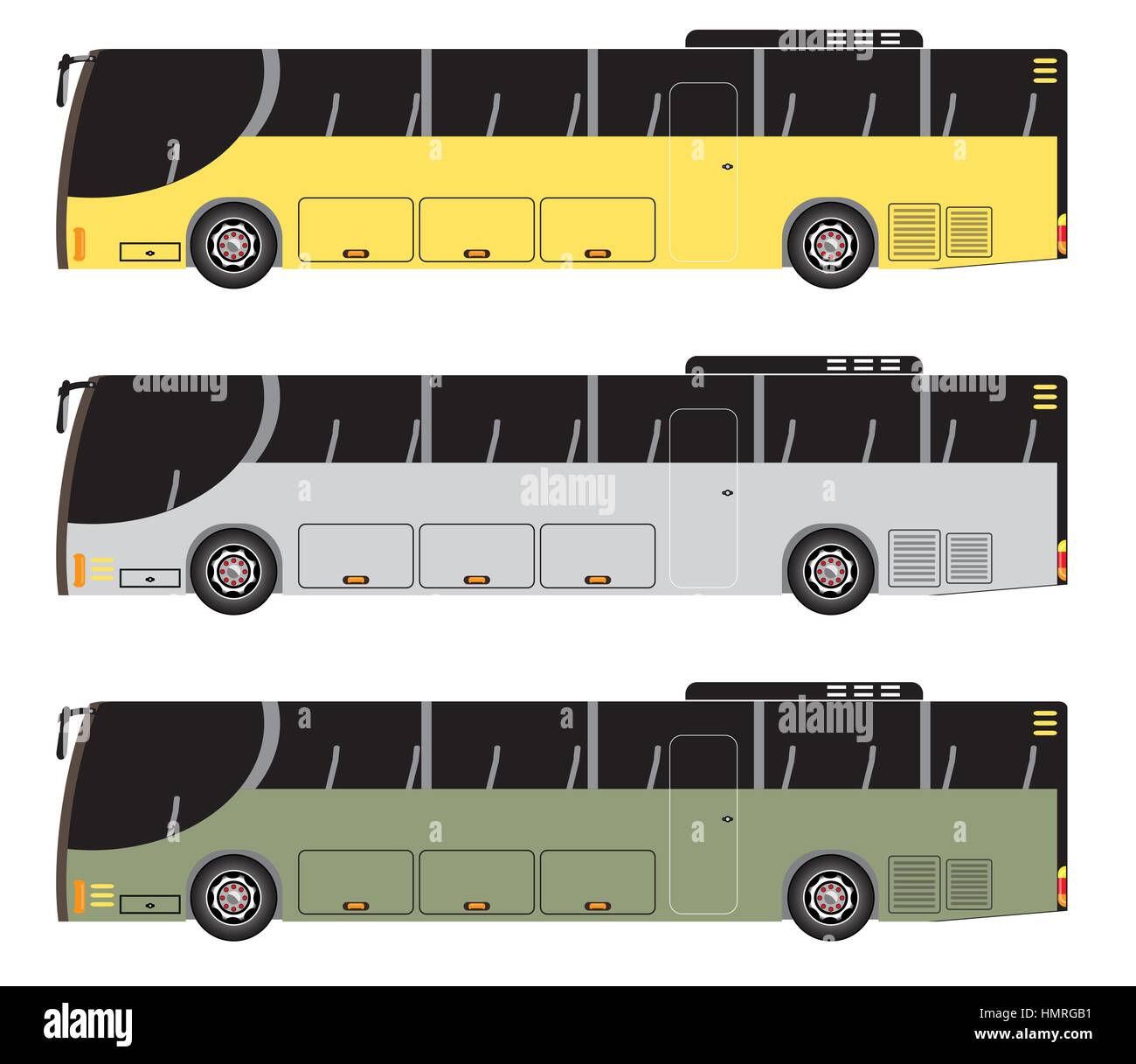 Set of City Bus vector isolated on white background Stock Vector Image ...
