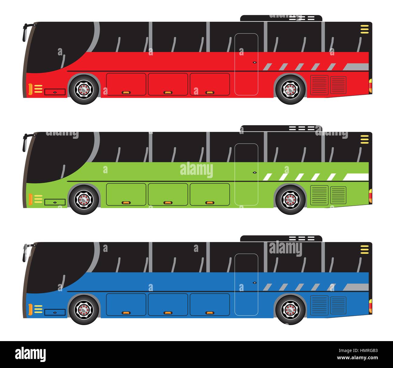 Set of City Bus vector isolated on white background Stock Vector Image ...