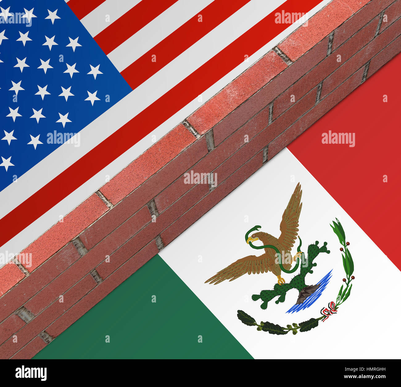 Mexico us flag hi-res stock photography and images - Alamy
