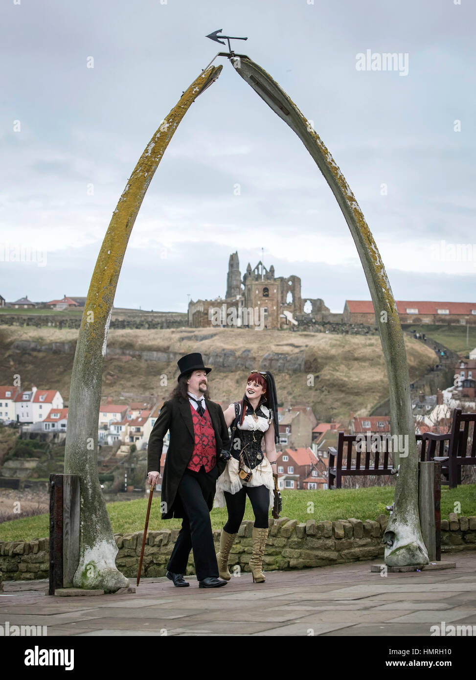 Steampunks attending the Whitby Steampunk Weekend in Whitby, Yorkshire ...