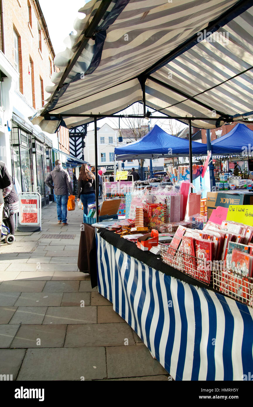 street market warwick uk Stock Photo - Alamy