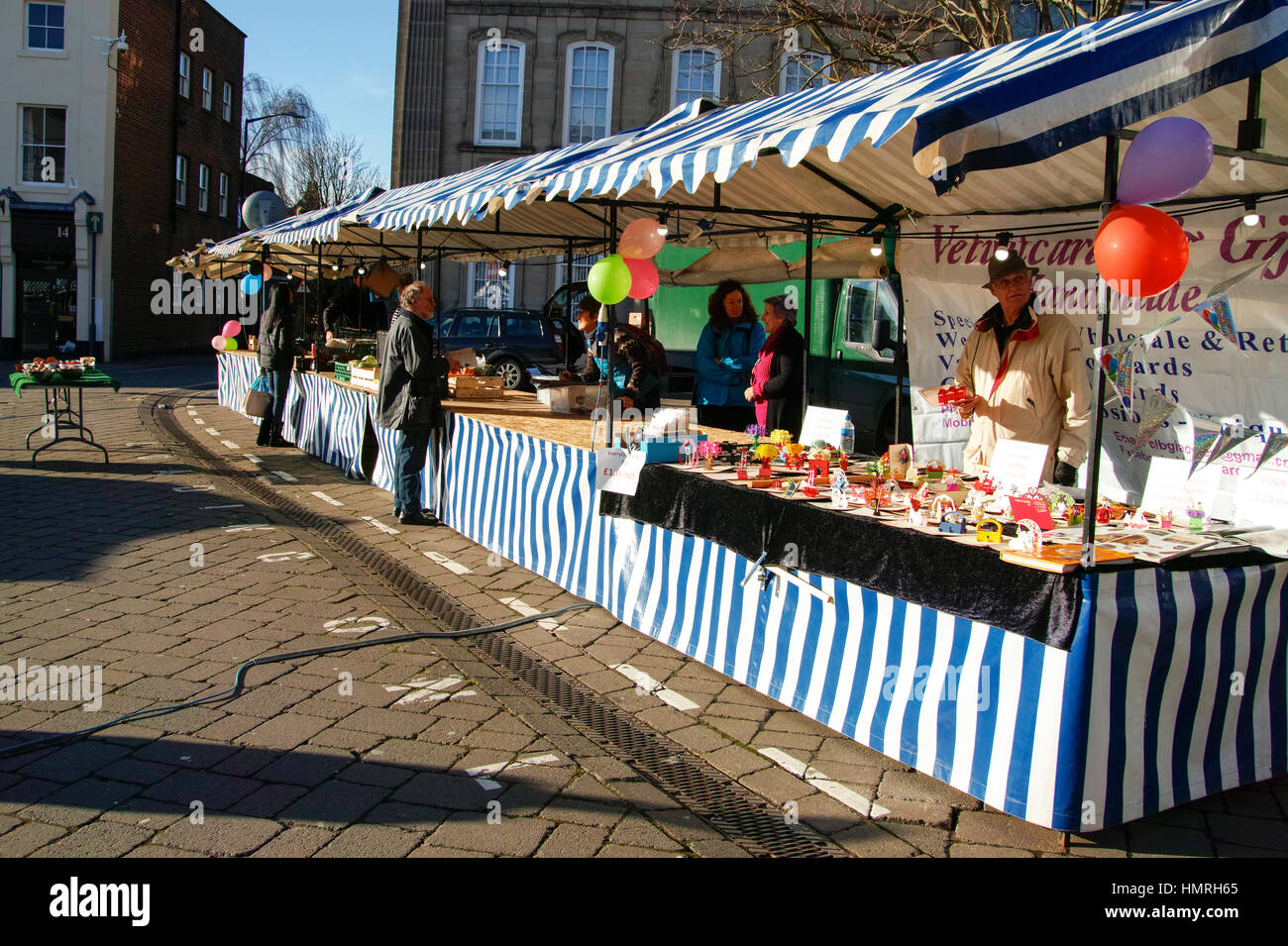 street market warwick uk Stock Photo - Alamy