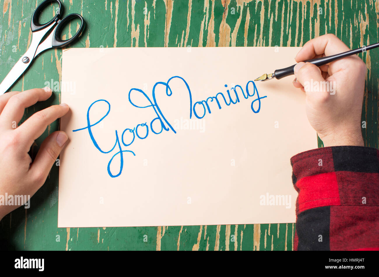 Good morning black white handwritten hi-res stock photography and ...