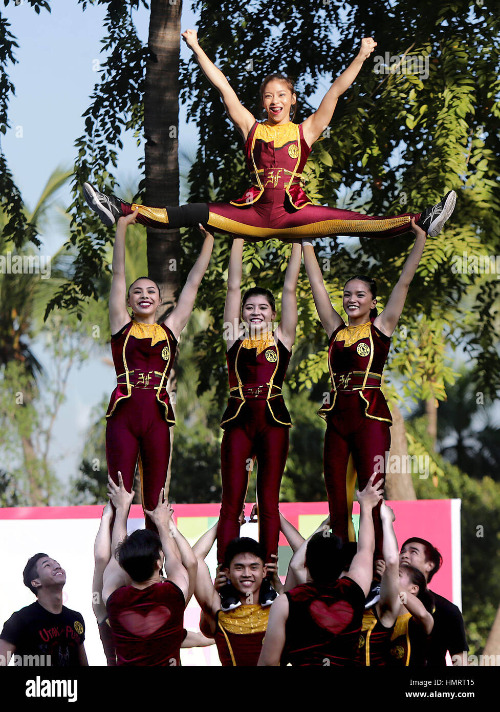 Pasay City, The Philippines. 05th Feb, 2017. Cheerleaders perform ...