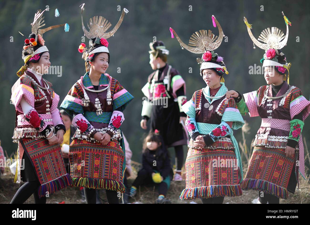 Qiandongnan, China's Guizhou Province. 5th Feb, 2017. People of Miao ...