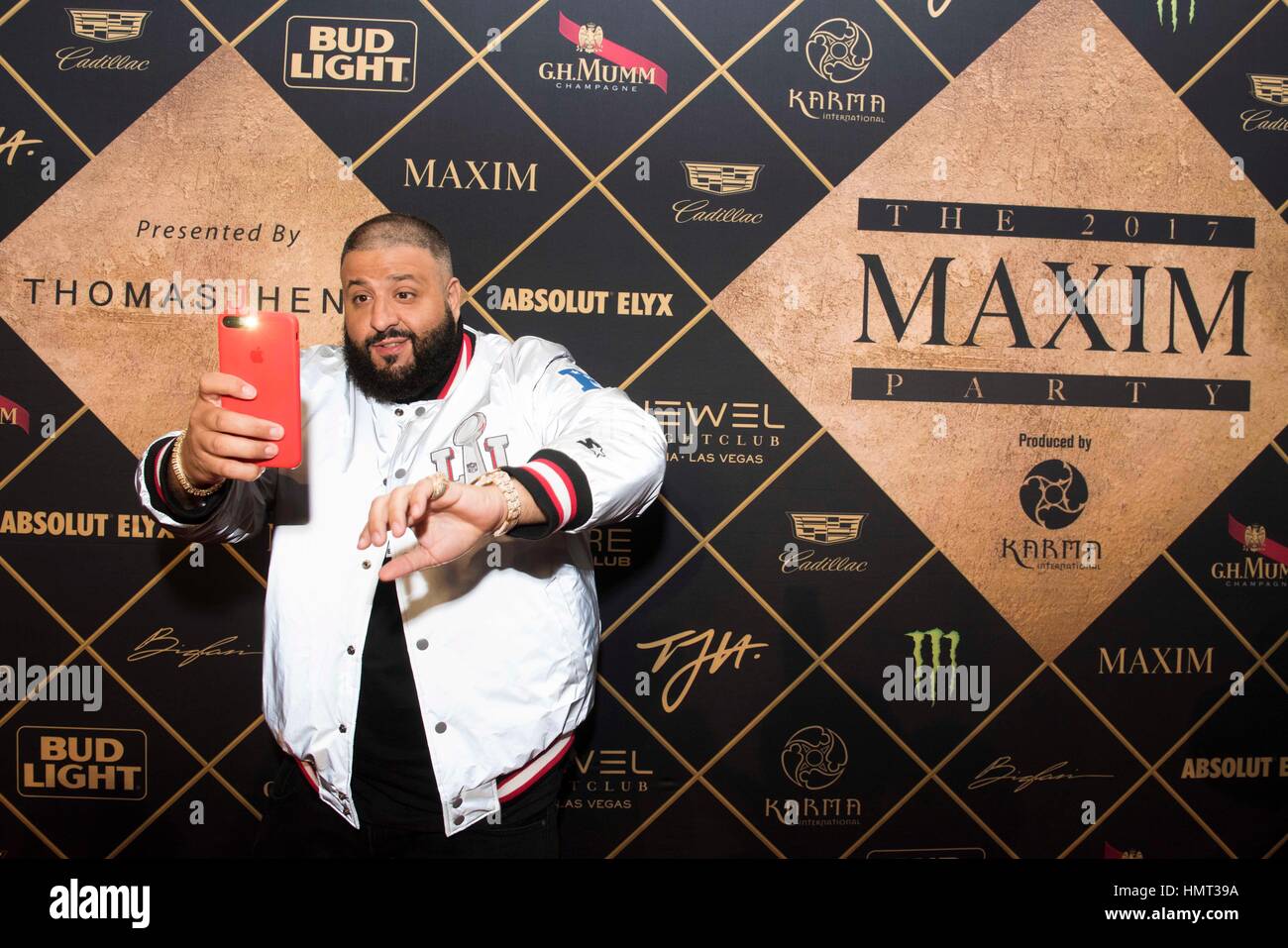 DJ Khaled attends the red carpet at the 2017 Maxim Party for Super Bowl ...