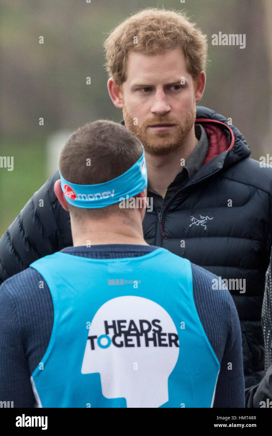 London, UK. 5th February, 2017. Prince Harry joins a training day at ...