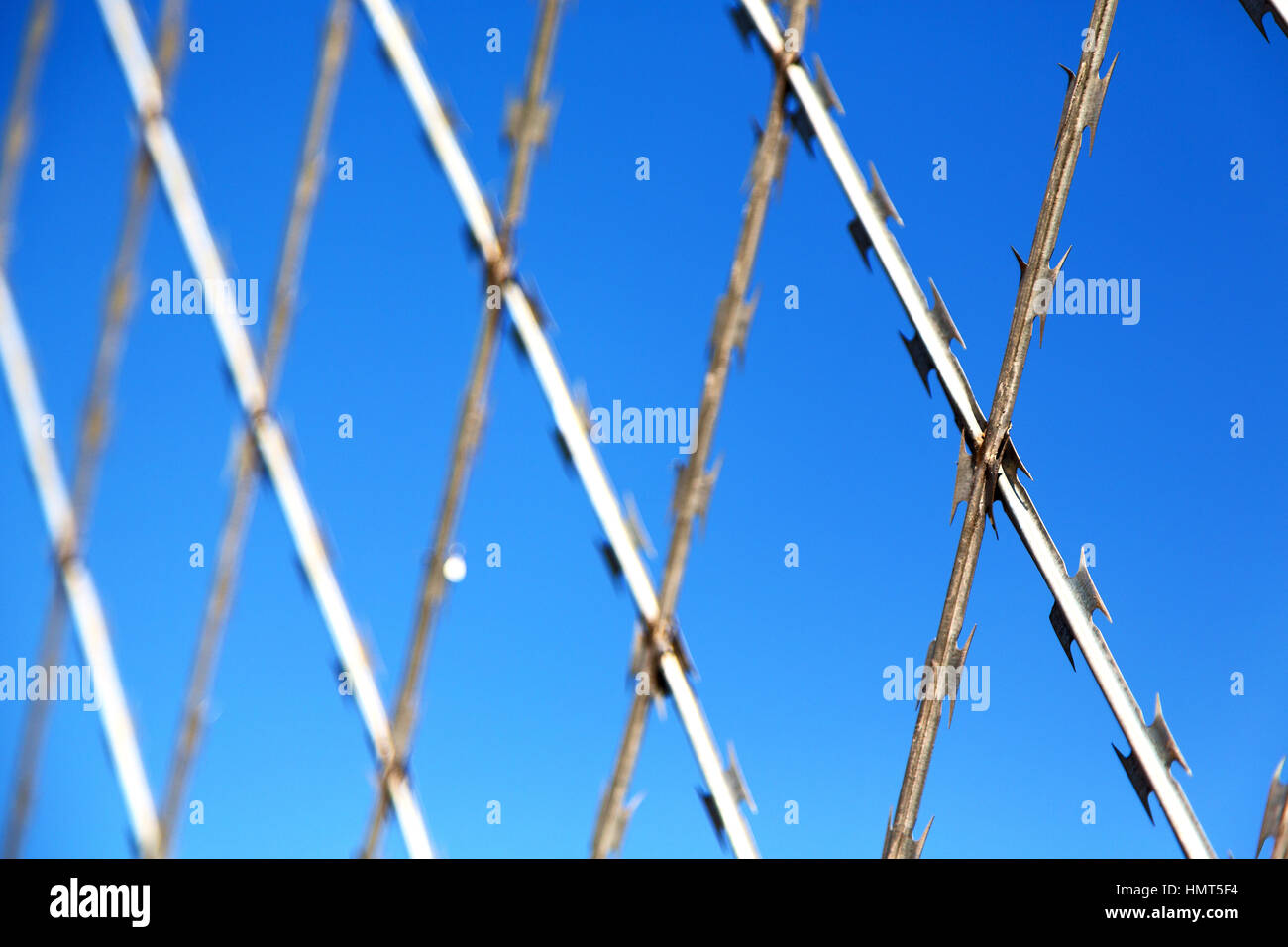 abstract razor wire in the clear sky like background texture Stock ...