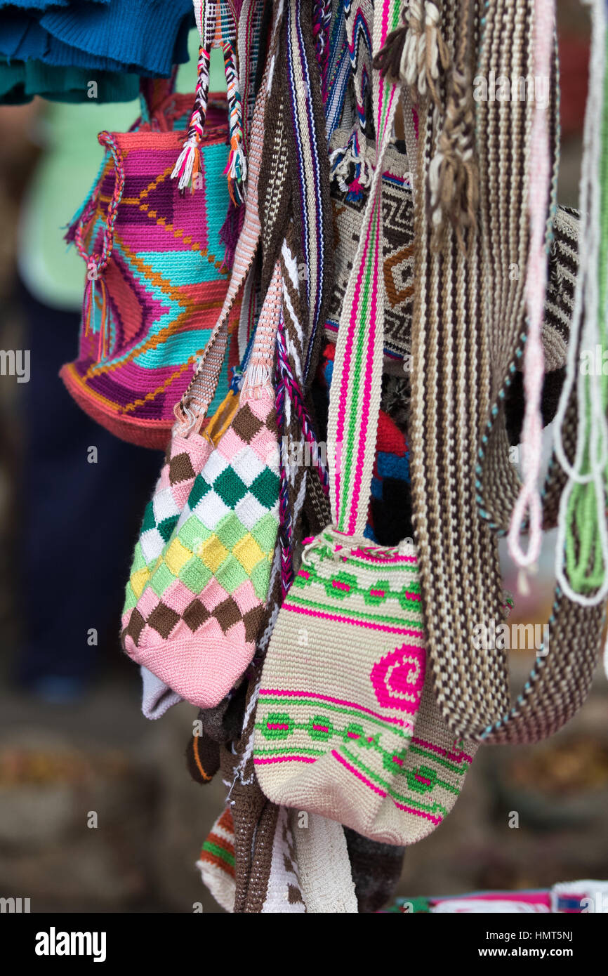 Artisan handmade traditional bags, Silvia market Stock Photo - Alamy