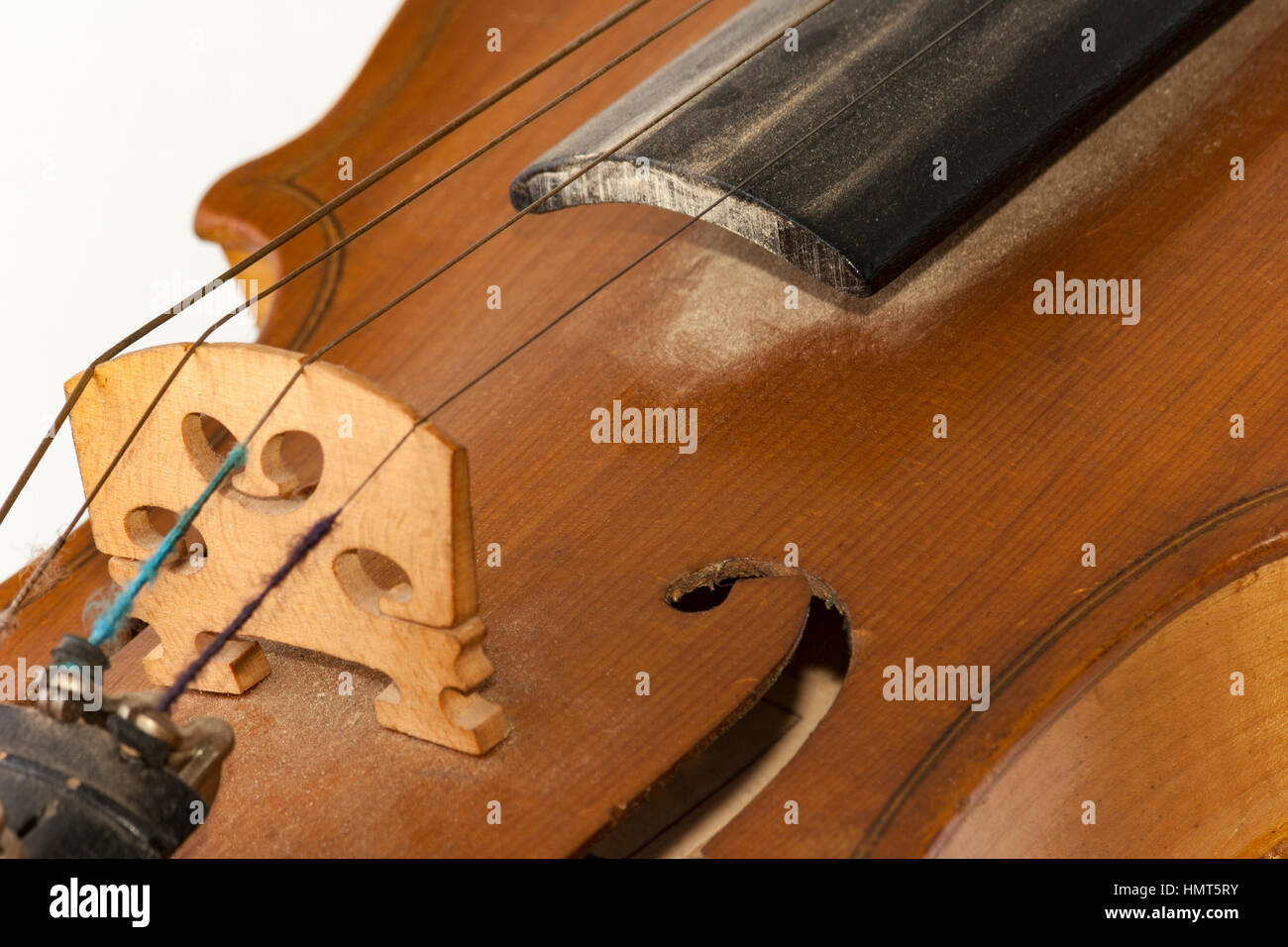 Old wooden violin, an enlarged detail shown Stock Photo - Alamy