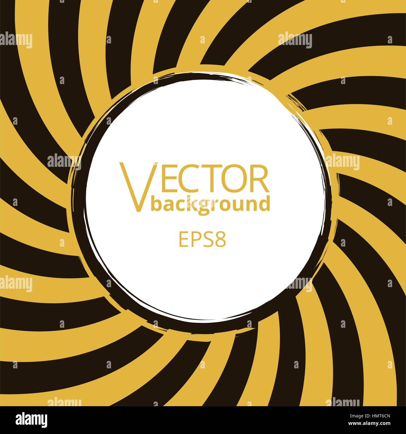 Swirling radial vortex background. Yellow and black stripes swirling ...