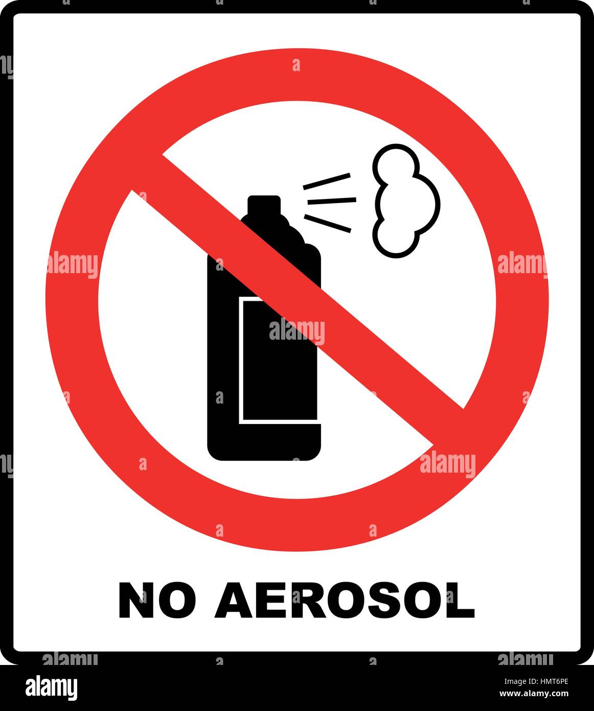 No aerosol spray sign, No alcohol sign vector illustration, red ...