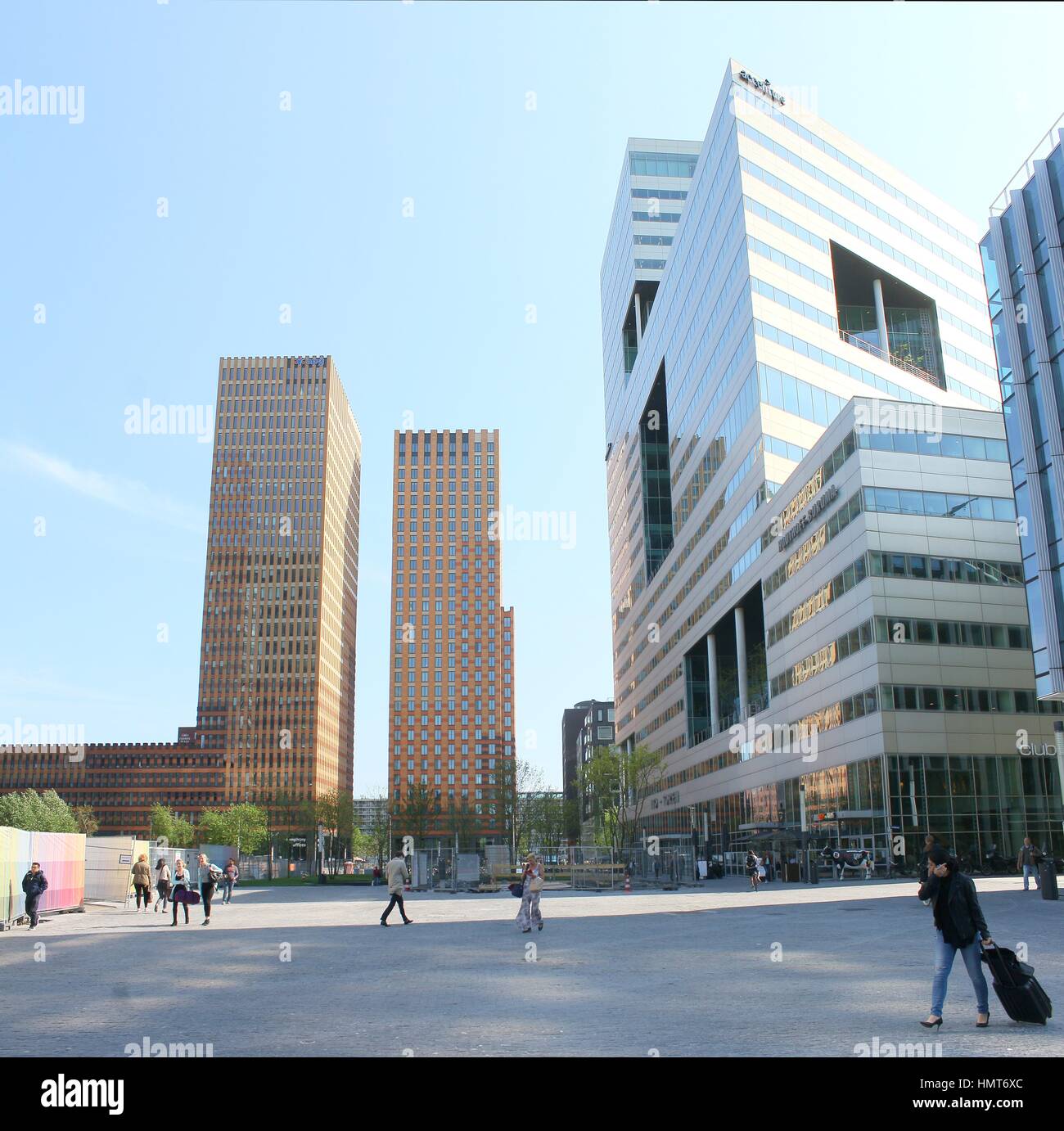 Amsterdam Symphony skyscrapers at Zuidas (South Axis) financial ...