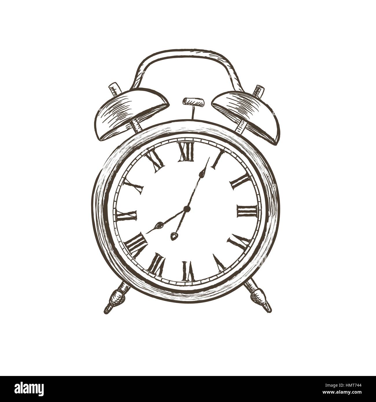 Alarm icon in doodle Cut Out Stock Images & Pictures - Alamy