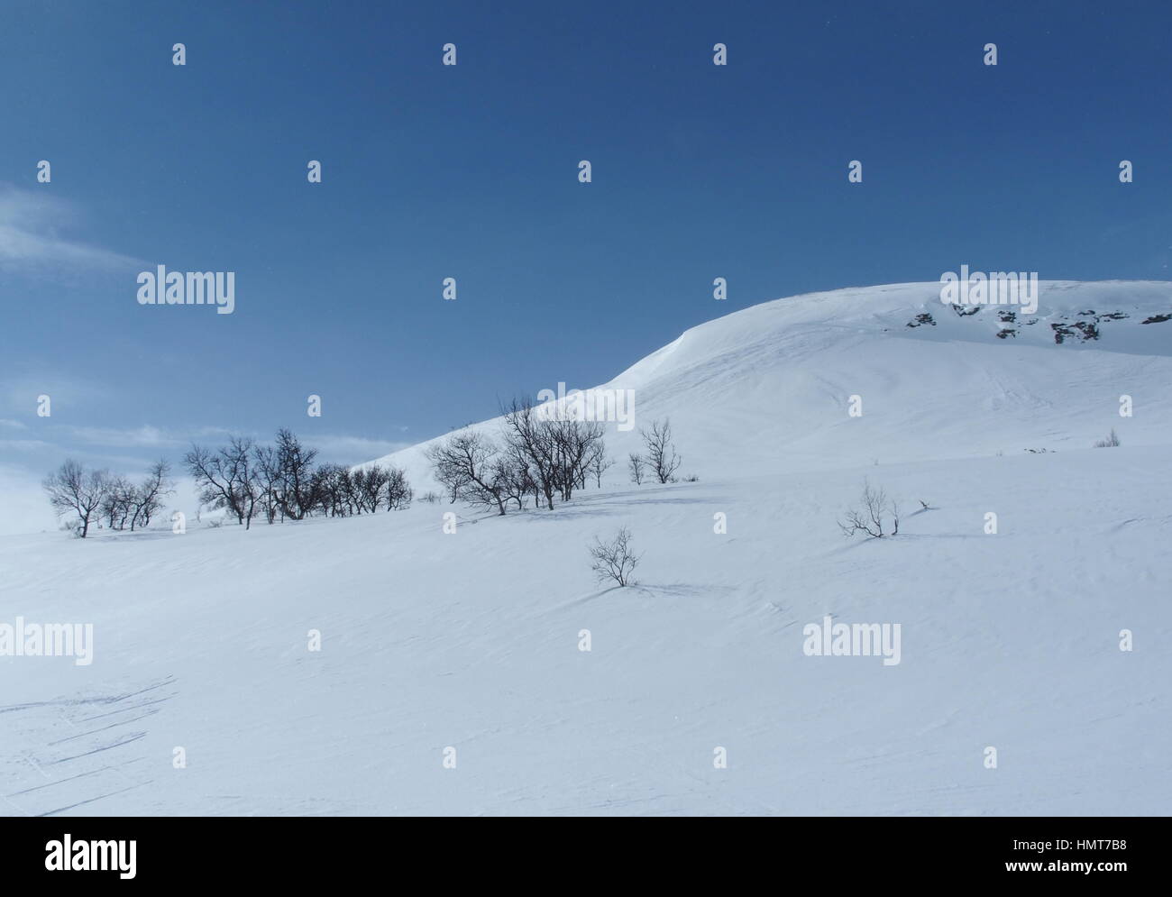 Snowy view from Nordic mountain Stock Photo - Alamy