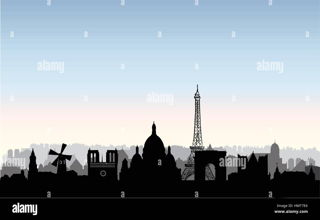 Paris city skyline. French urban landscape. Paris cityscape with ... Paris city skyline. French urban landscape. Paris cityscape with ...