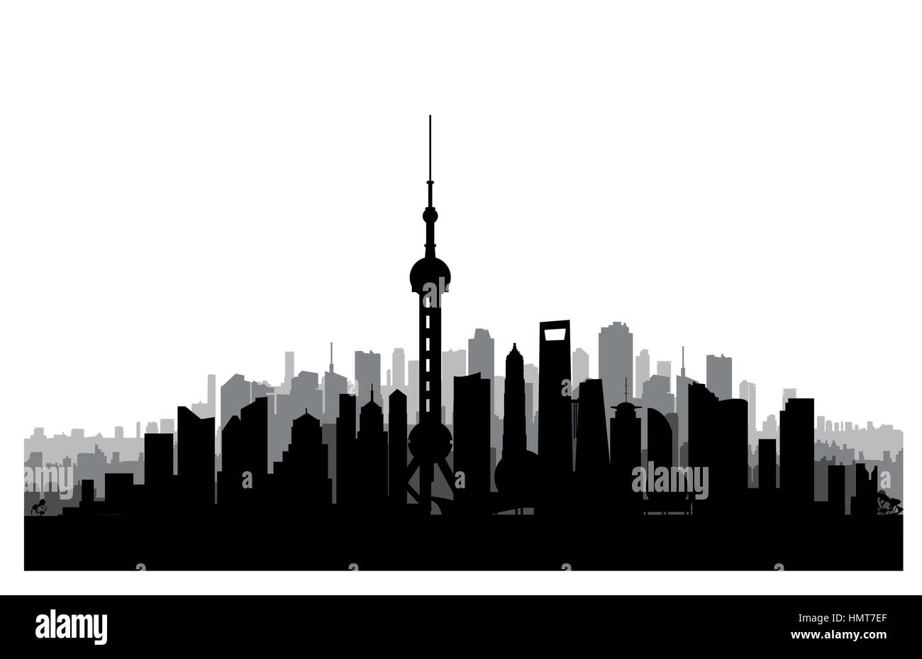 China city landscape silhouette Cut Out Stock Images & Pictures - Alamy