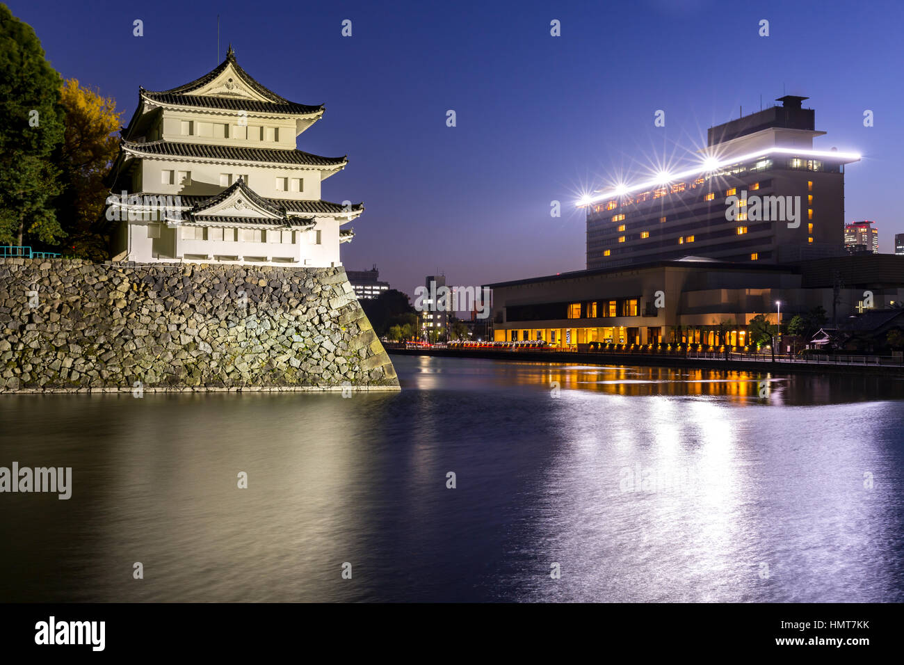 Nagoya Castle, Japan at night Stock Photo - Alamy