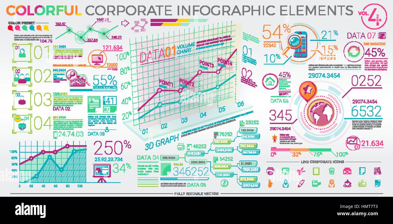 Colorful Corporate Infographic Elements Stock Vector Image & Art - Alamy