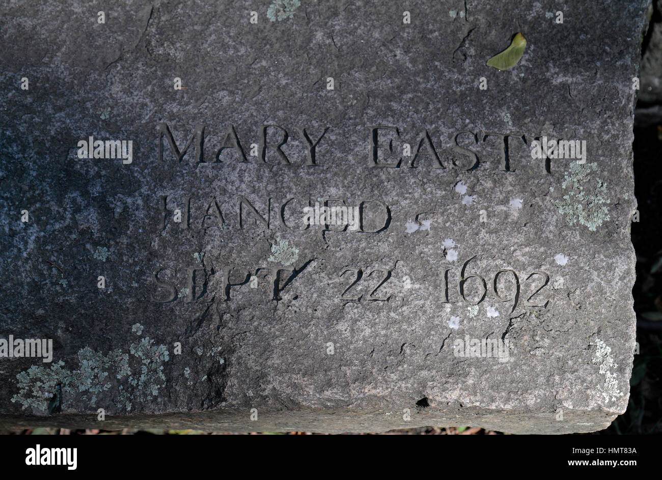 The memorial bench for Mary Easty, one victim of the Salem Witch Trials ...