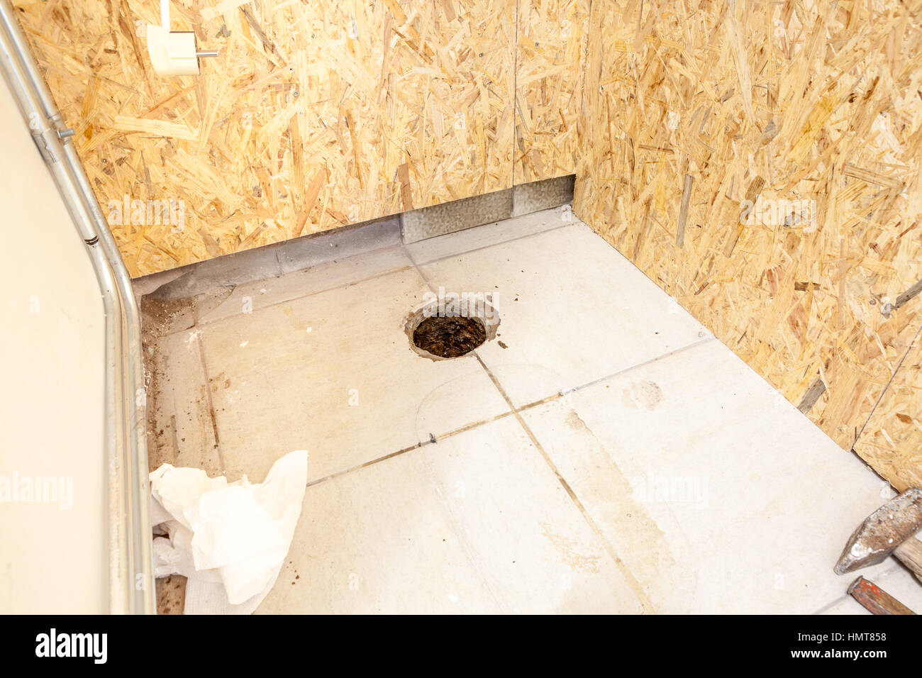 hole for the cesspit where a toilet should be Stock Photo - Alamy