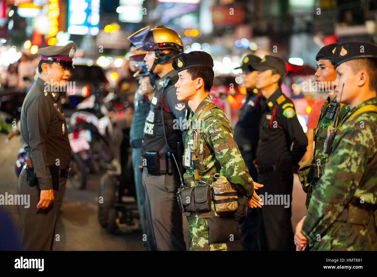 Thai police in Chinatown, Bangkok Stock Photo - Alamy