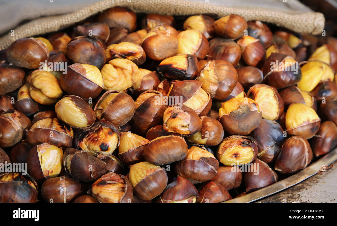 Roasted chestnuts stall hi-res stock photography and images - Alamy