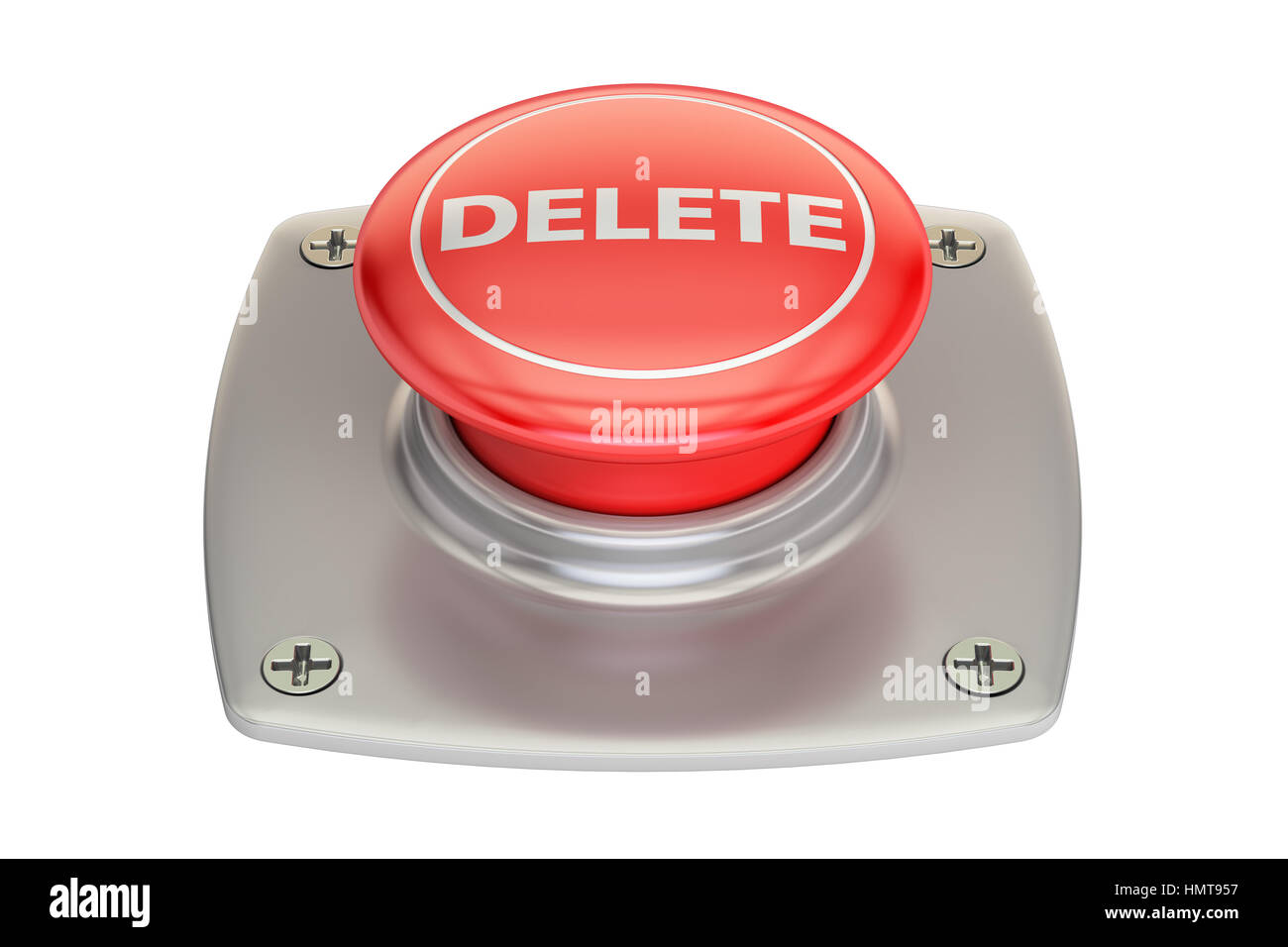 delete red button, 3D rendering isolated on white background Stock ...