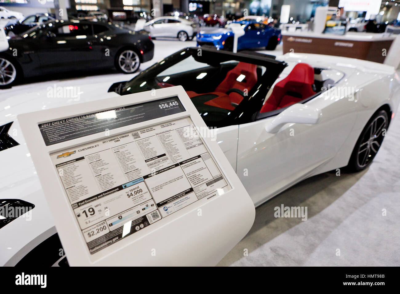 2017 Chevy Corvette Stingray Convertible on display at Washington Auto ...