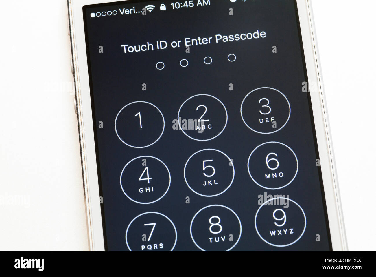 Passcode screen on iPhone screen Stock Photo - Alamy