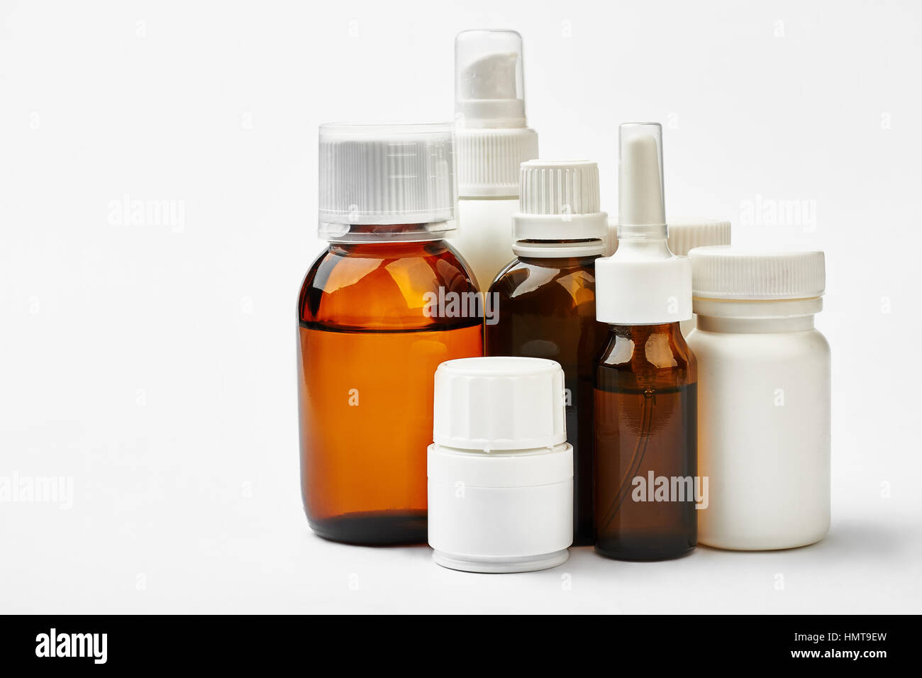 Set of remedy bottles isolated Stock Photo - Alamy