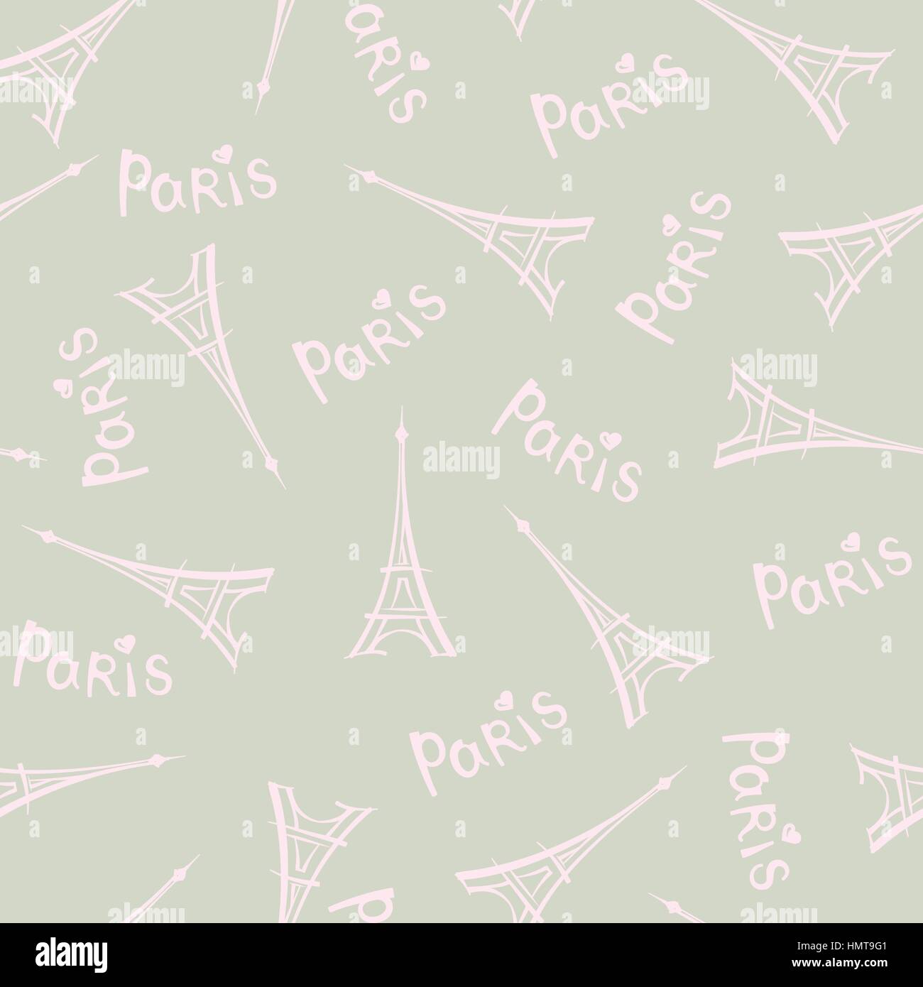 Paris city landmark Eiffel Tower and handwritten lettering PARIS ...