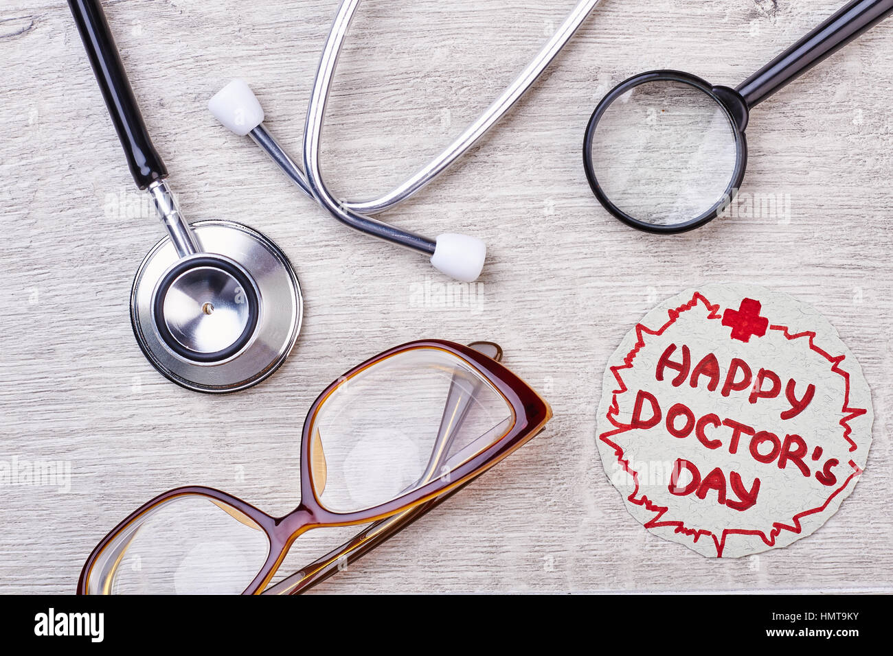 Happy Doctor's Day greeting inscription Stock Photo - Alamy