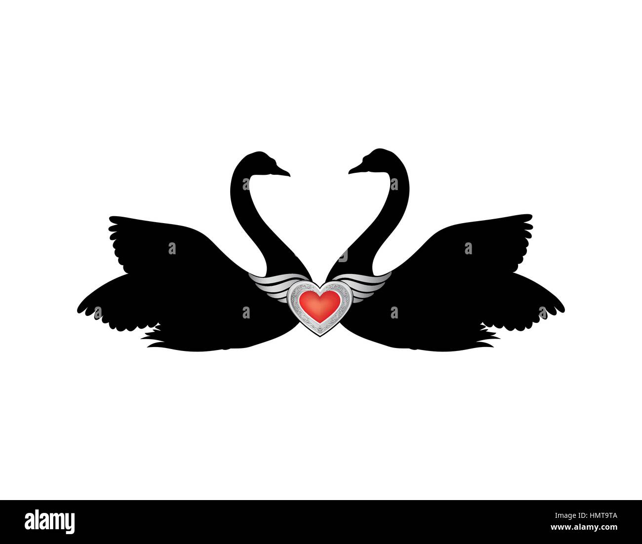 Couple swans Stock Vector Images - Alamy