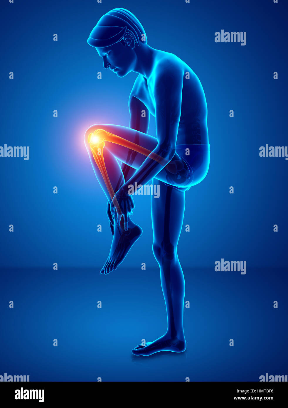 3d Illustration of Male Knee pain Stock Photo - Alamy