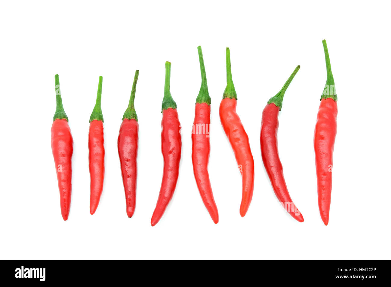 Top view of red chilli pepper on a white background Stock Photo - Alamy