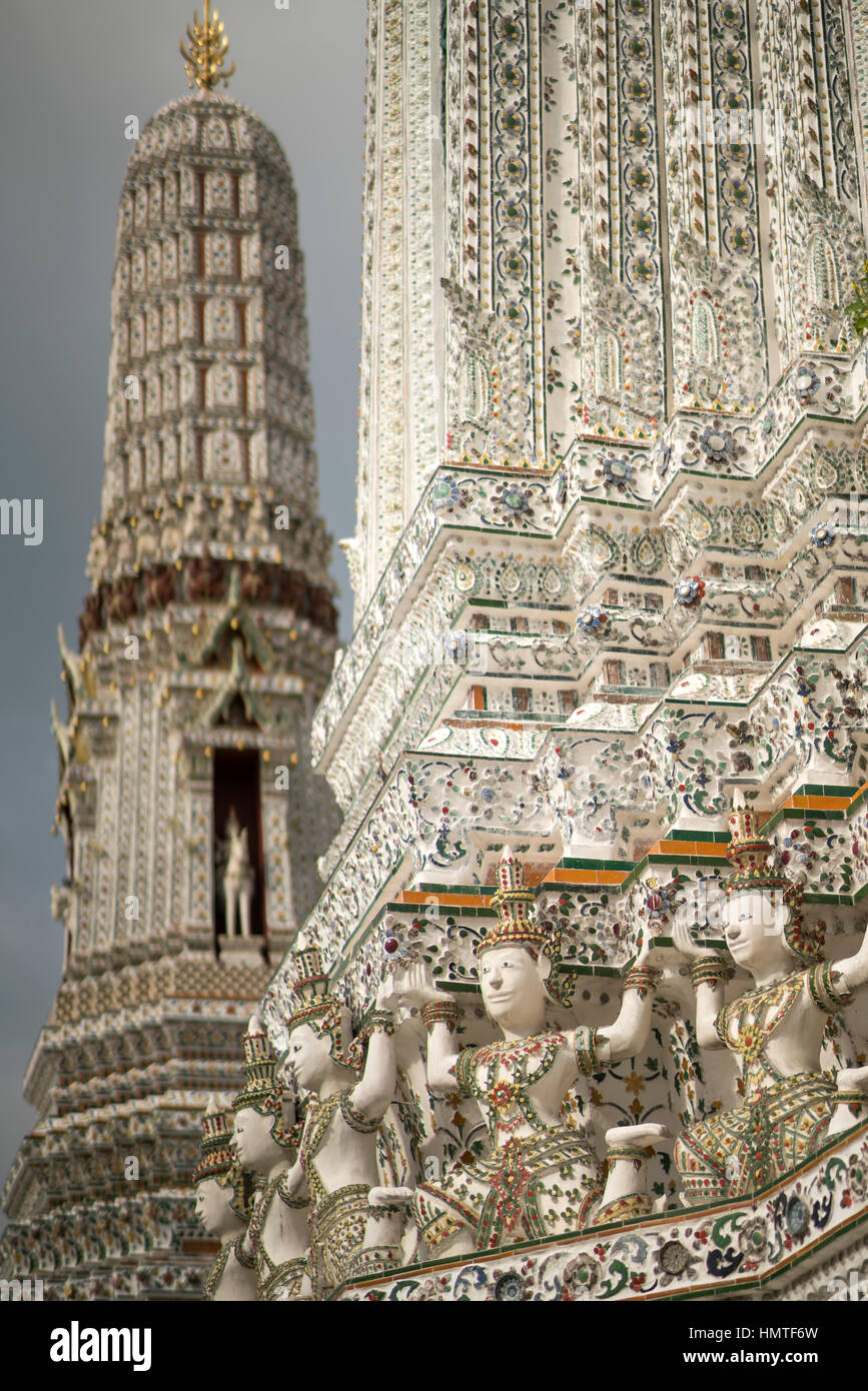 Prang des Tempel Wat Arun, Bangkok, Thailand, Asien | Prang of Wat Arun ...
