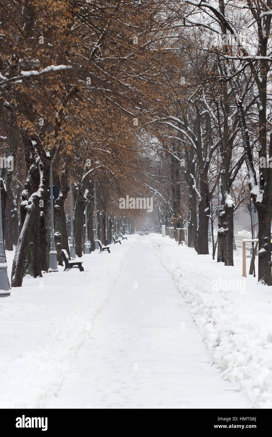 Alley with snow hi-res stock photography and images - Alamy